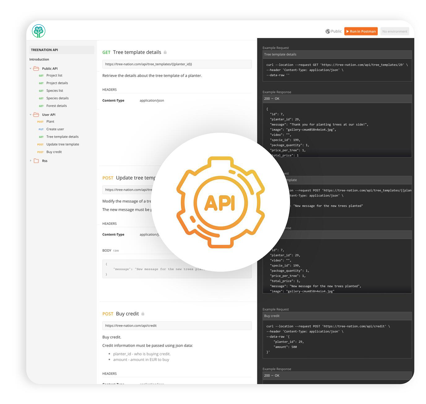 API - Link any action on your software to trigger a tree