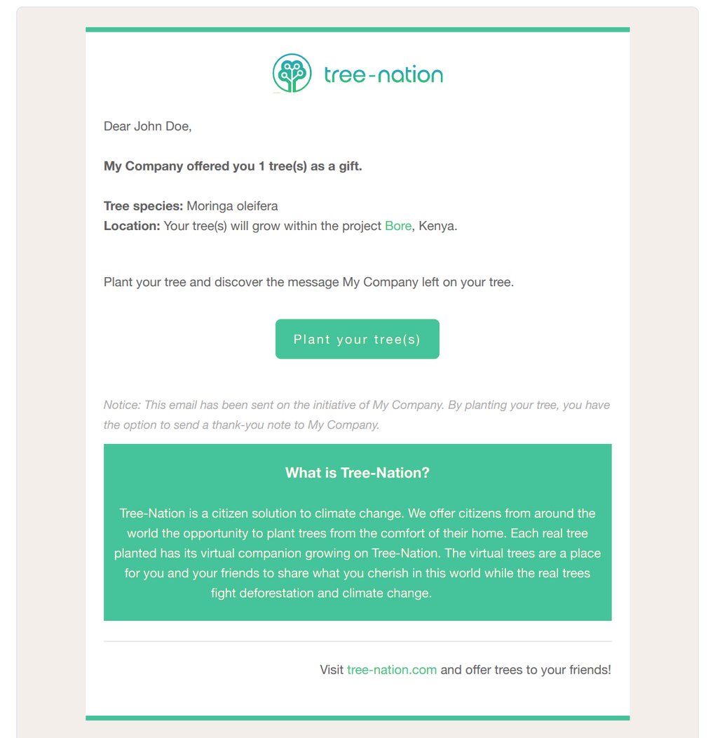 The tree-gift collection experience