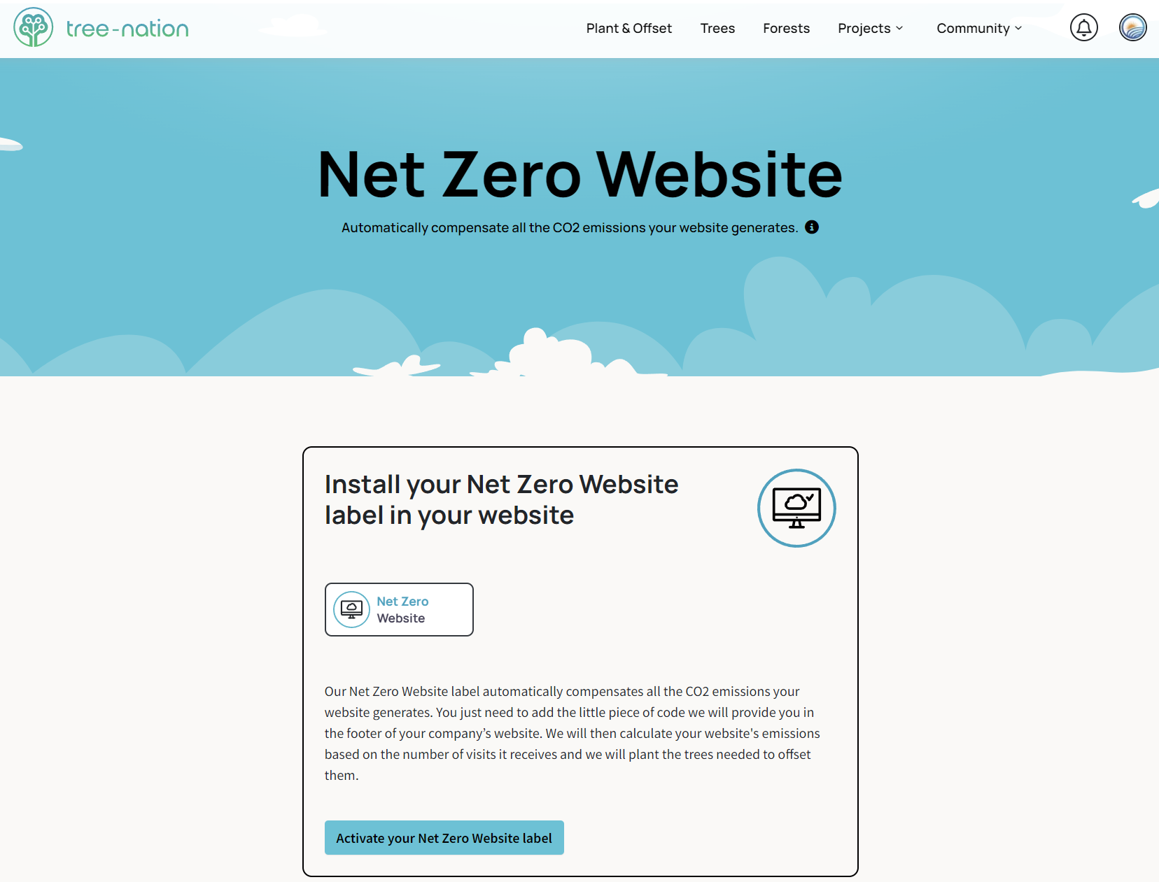 Net Zero Website: offset website emissions automatically