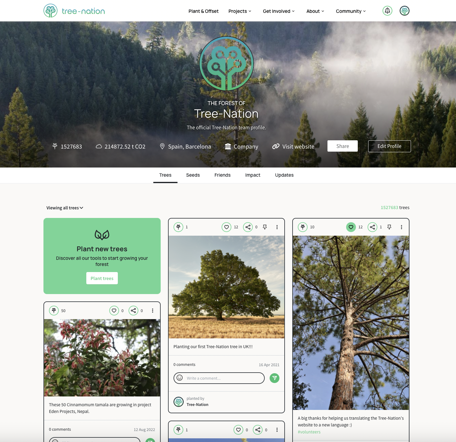 My trees on Tree-Nation