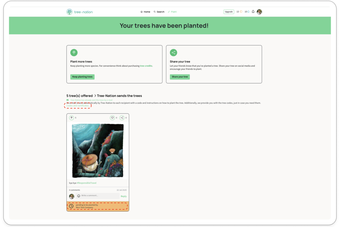 The Tree Certificate - How to use, share, and download your certificate